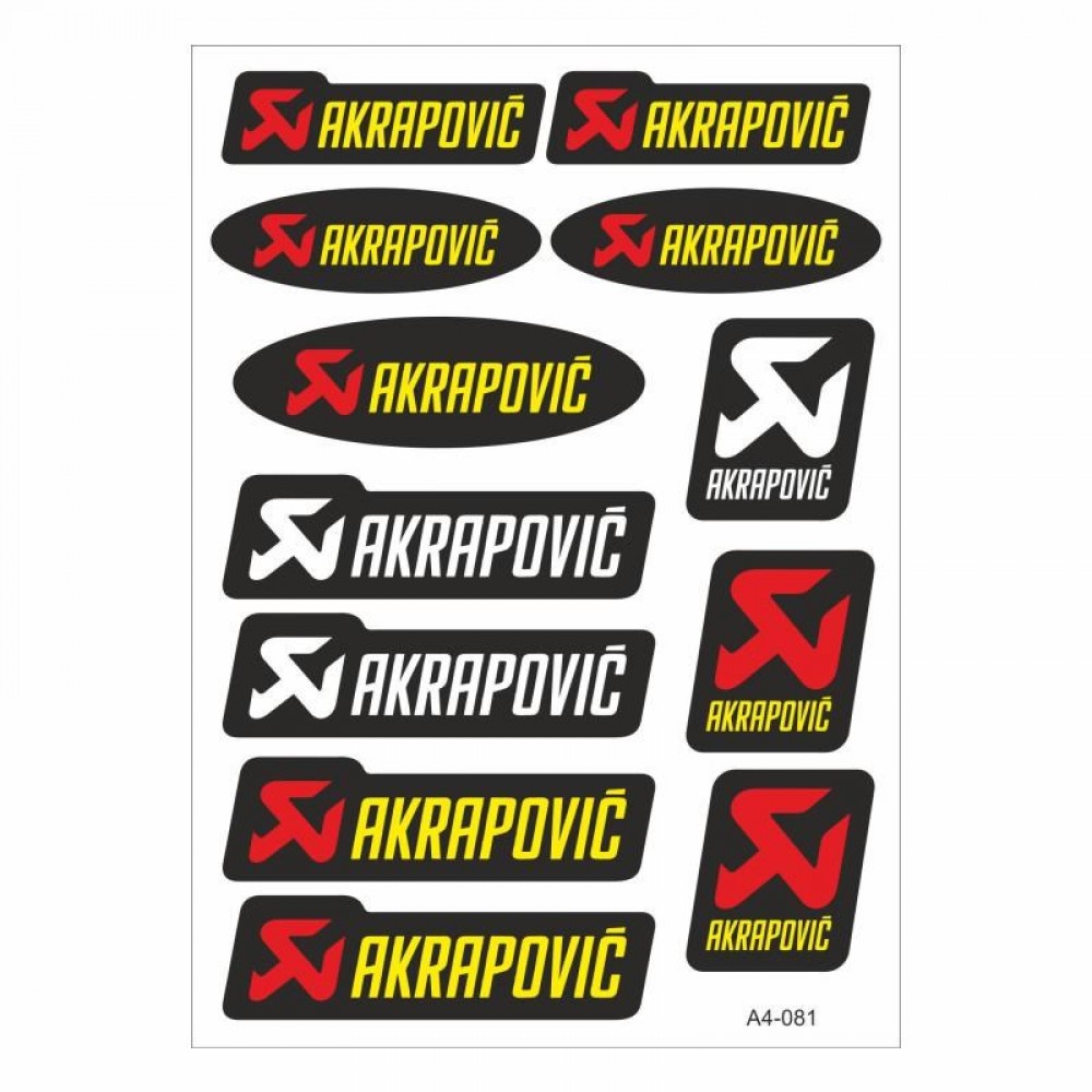 A4 Sticker Seti Akrapovic